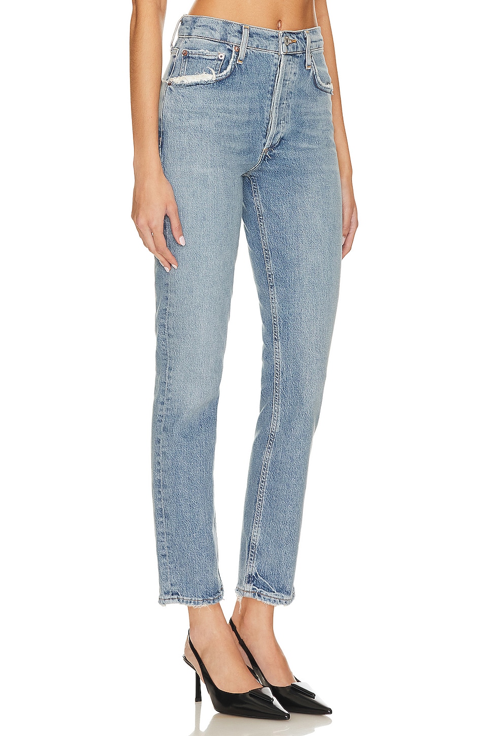 AGOLDE Riley Long High Rise Straight in Quiver | REVOLVE