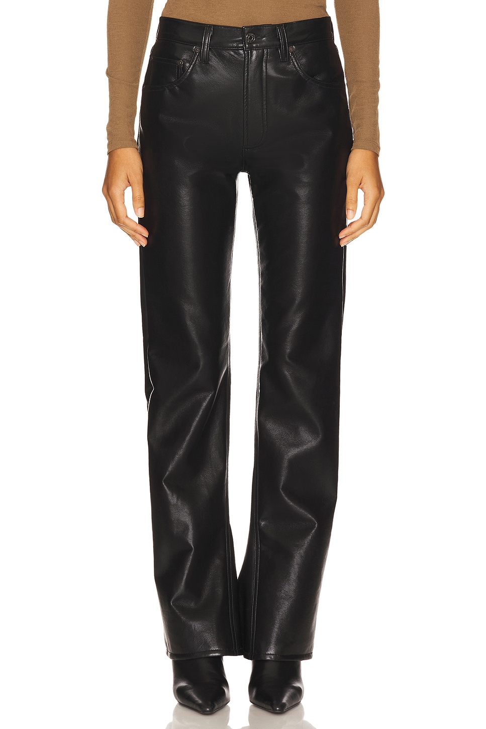 AGOLDE Recycled Leather Kick Boot in Detox | REVOLVE
