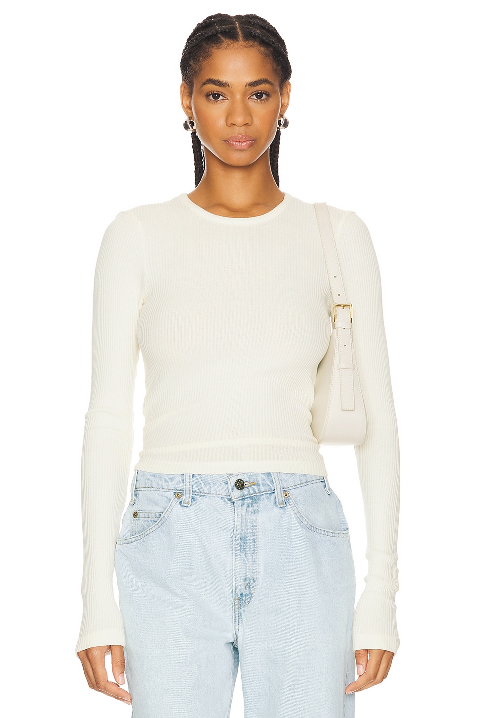 AGOLDE Alma Shrunken Tee in Oat Milk | REVOLVE