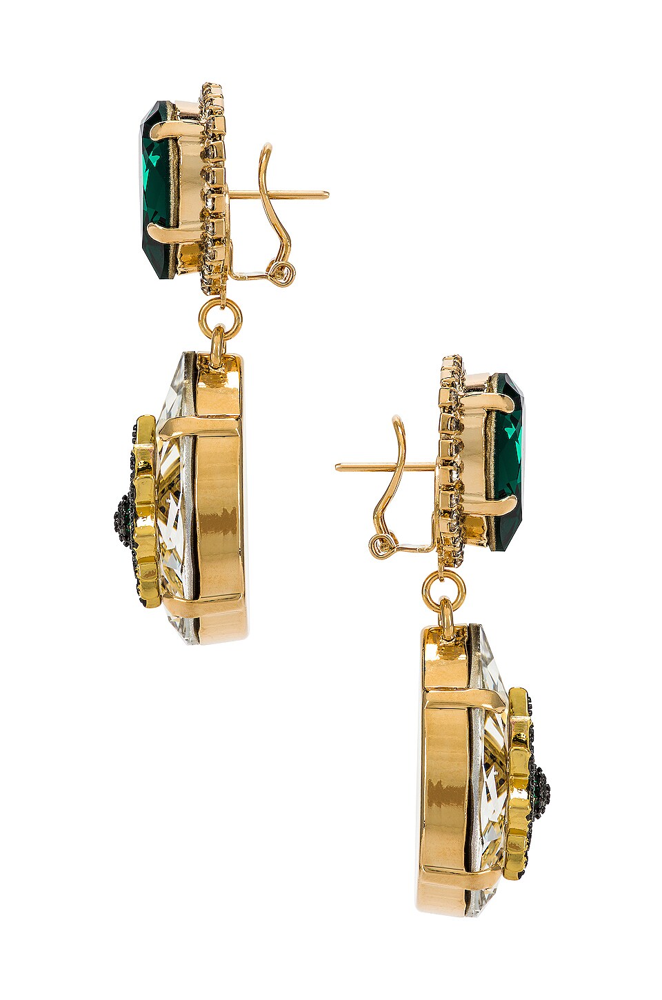 Anton Heunis Evil Eye Drop Earring in Emerald & Gold | REVOLVE