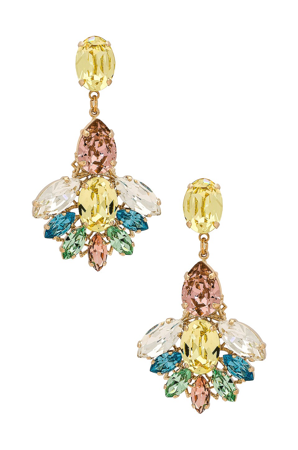 Anton Heunis Gem Cluster Chandelier Earrings in Multicolor Pastels ...
