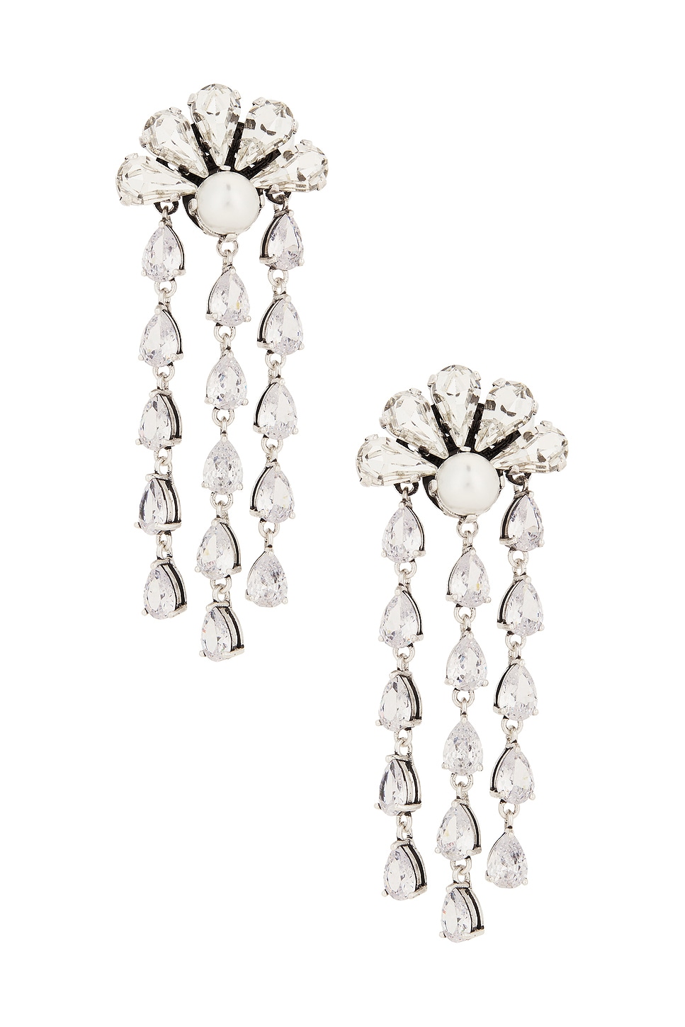 Anton Heunis Omega Clasp Cascade in Cream, Crystal, & Silver | REVOLVE