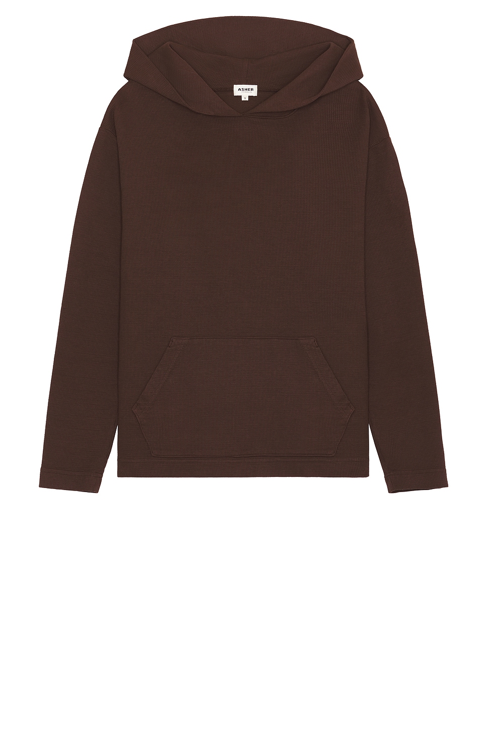 Asher Carter Waffle Hoodie in Espresso | REVOLVE