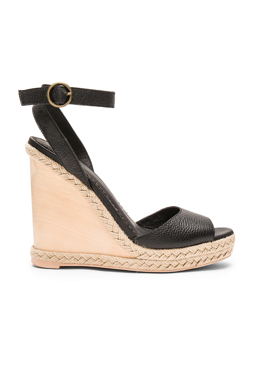 ale by alessandra Natural Jute Wedge in Black | REVOLVE