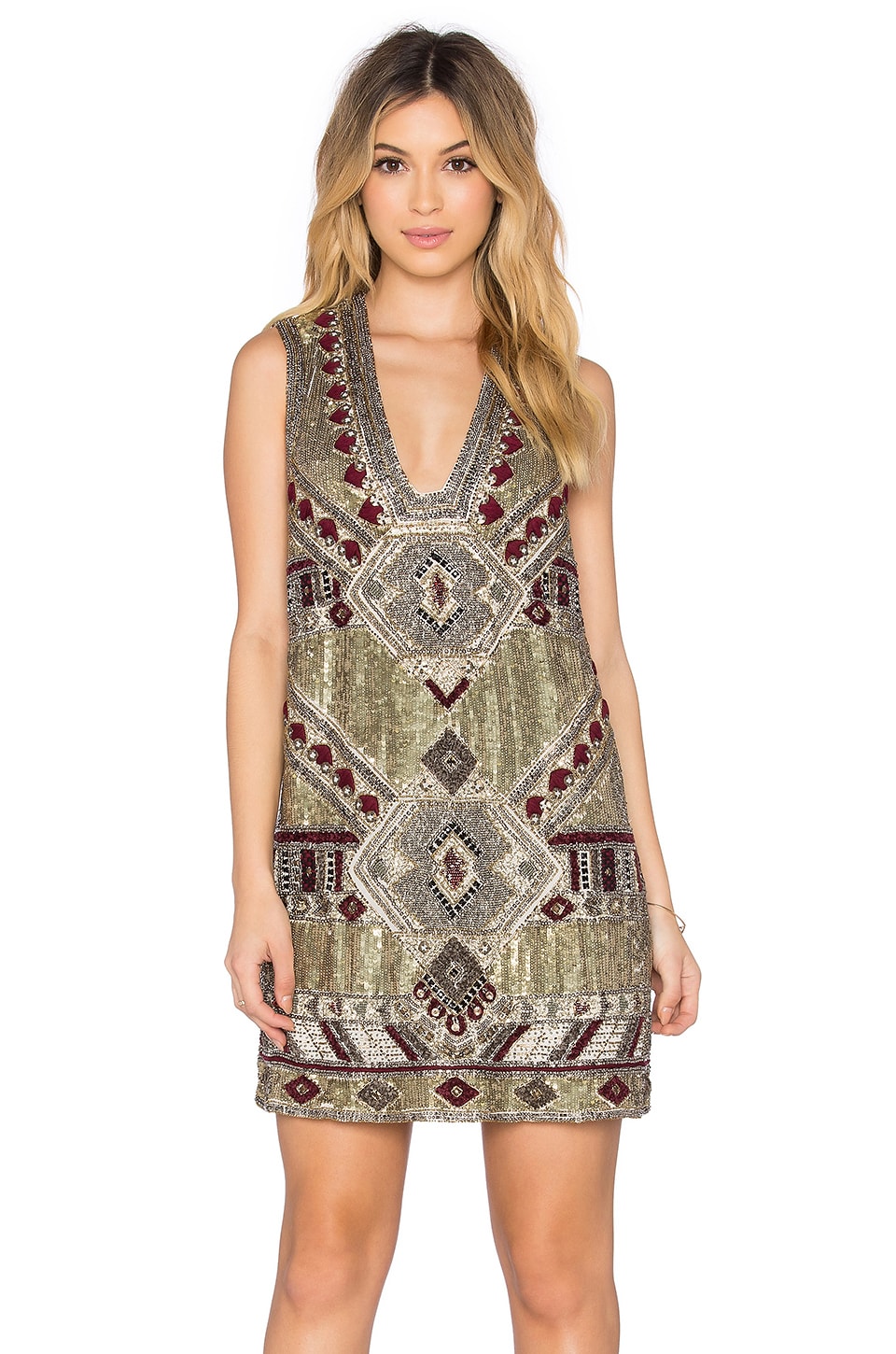 Alice + Olivia Odell Dress in Gold Multi | REVOLVE
