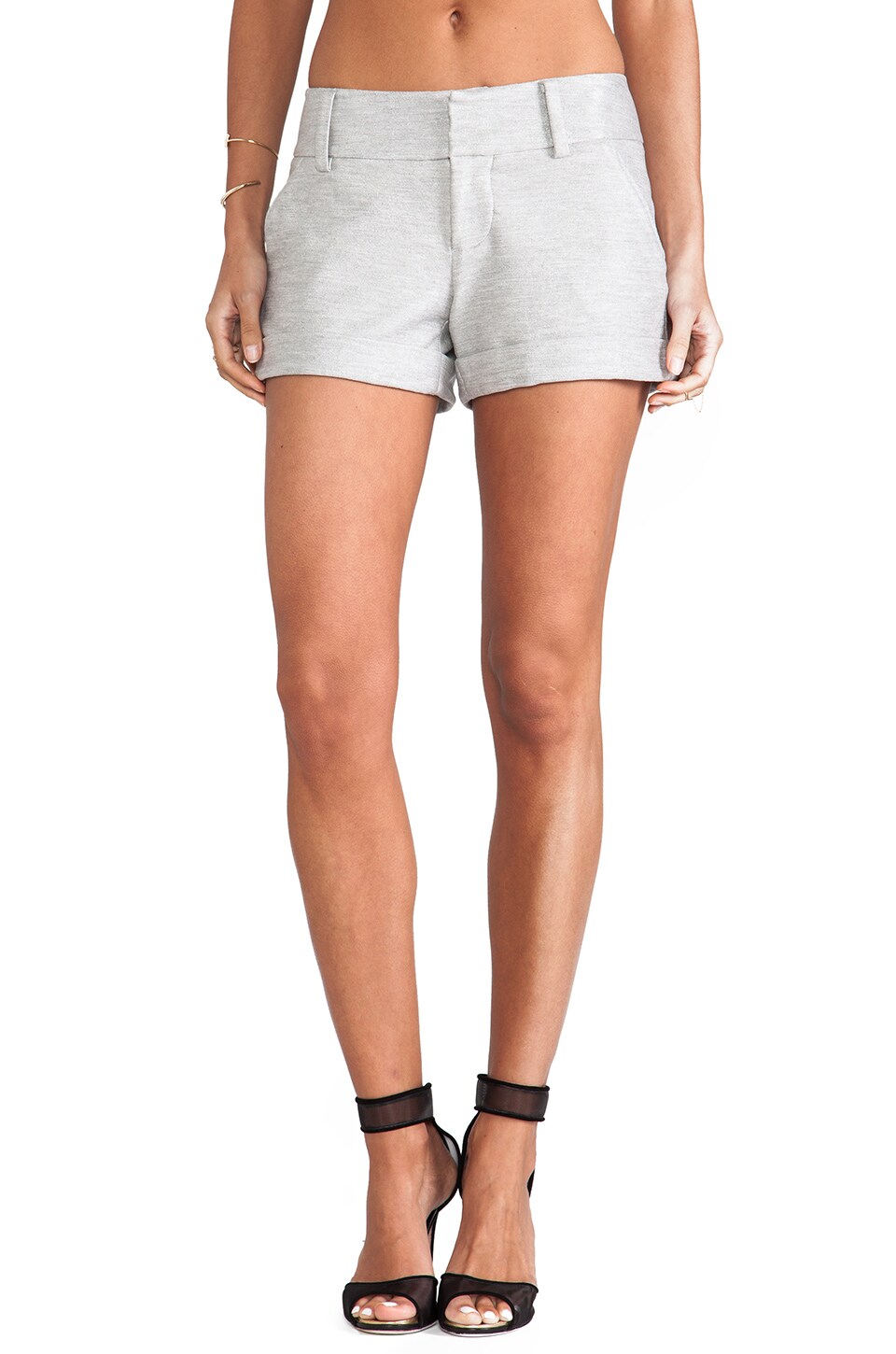 Alice + Olivia Cady Cuff Short in Silver Foil | REVOLVE