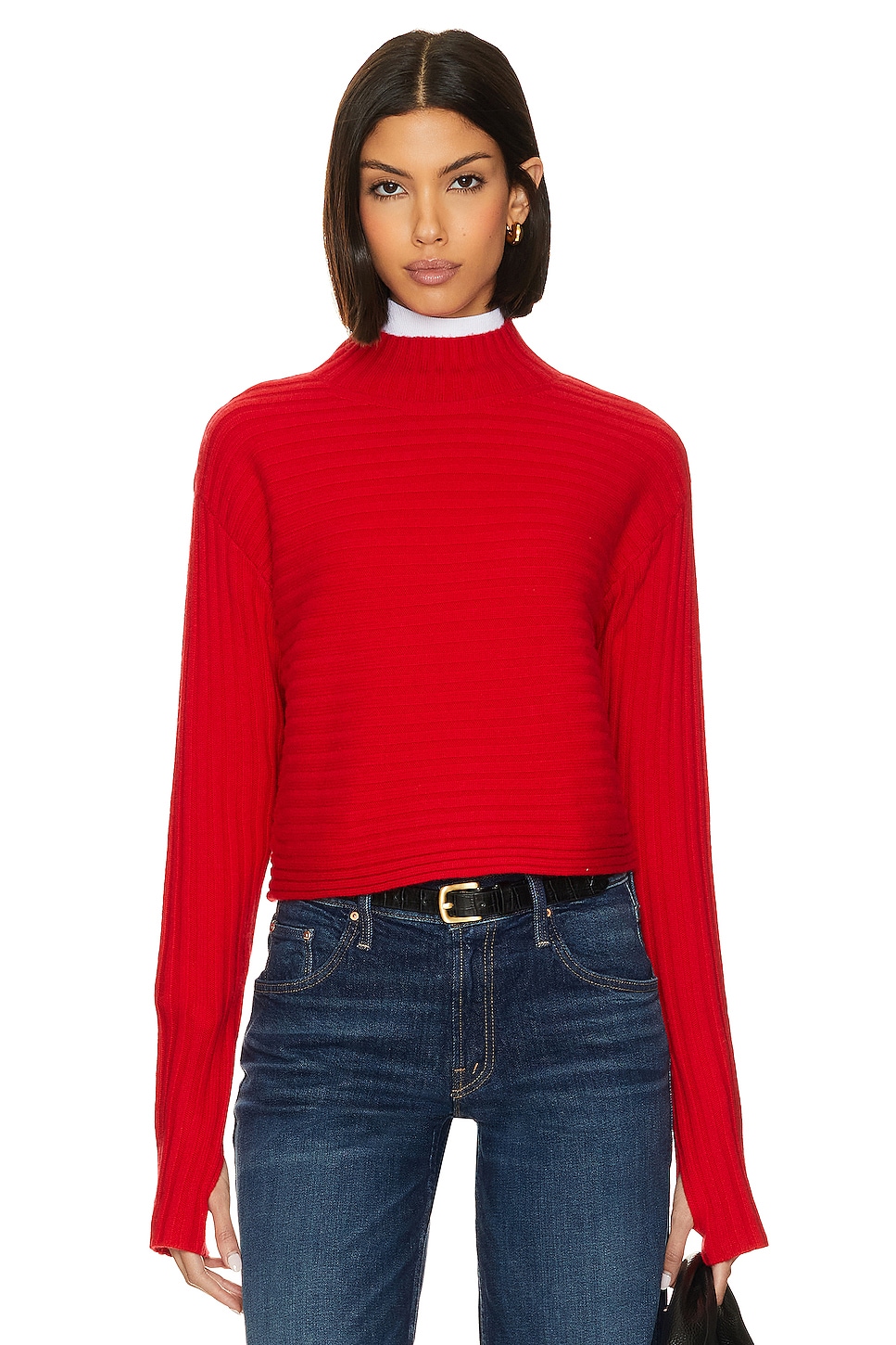 Alice + Olivia Tavil Pullover in Perfect Ruby | REVOLVE