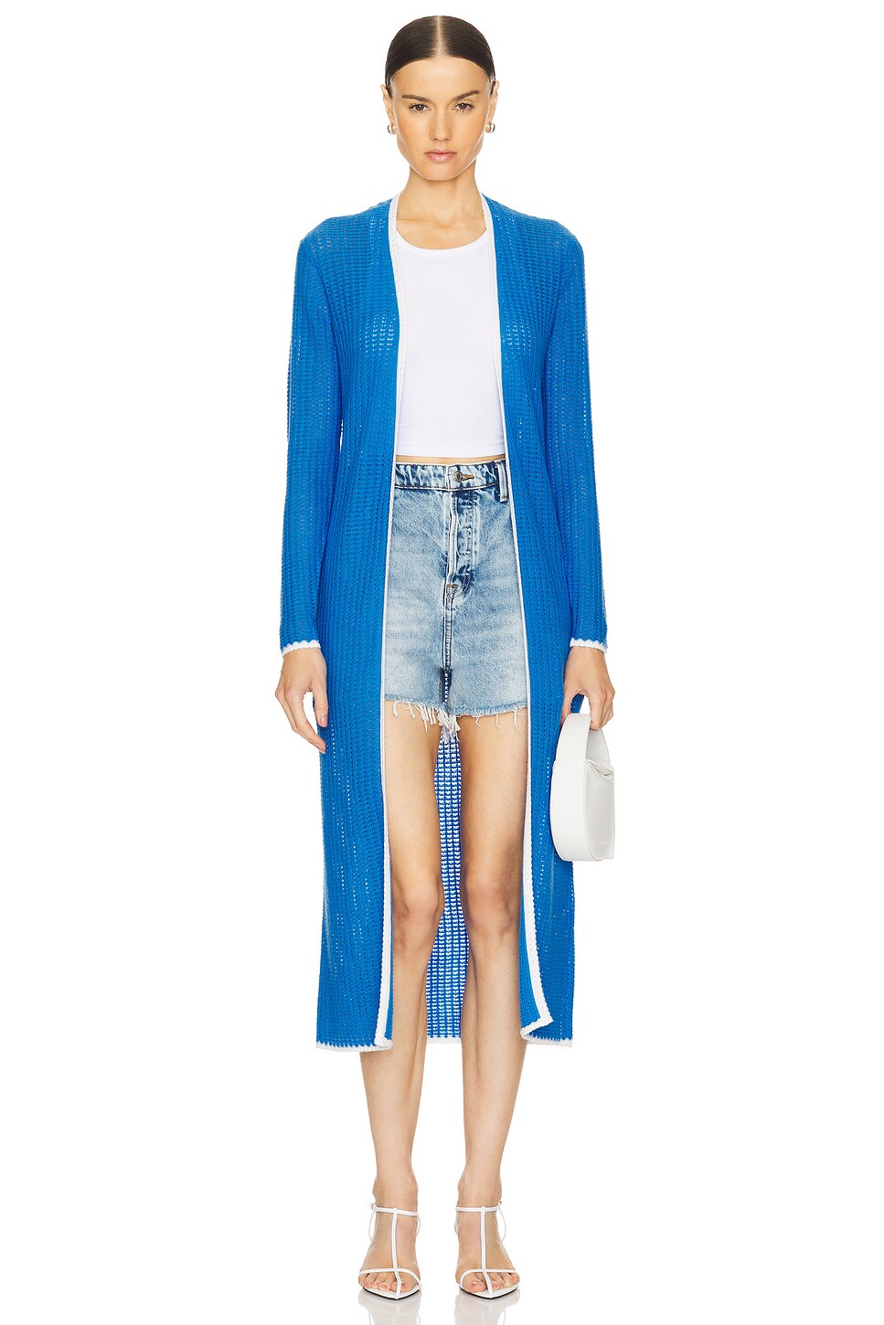 Alice + Olivia Orem Duster in French Blue & Soft White | REVOLVE