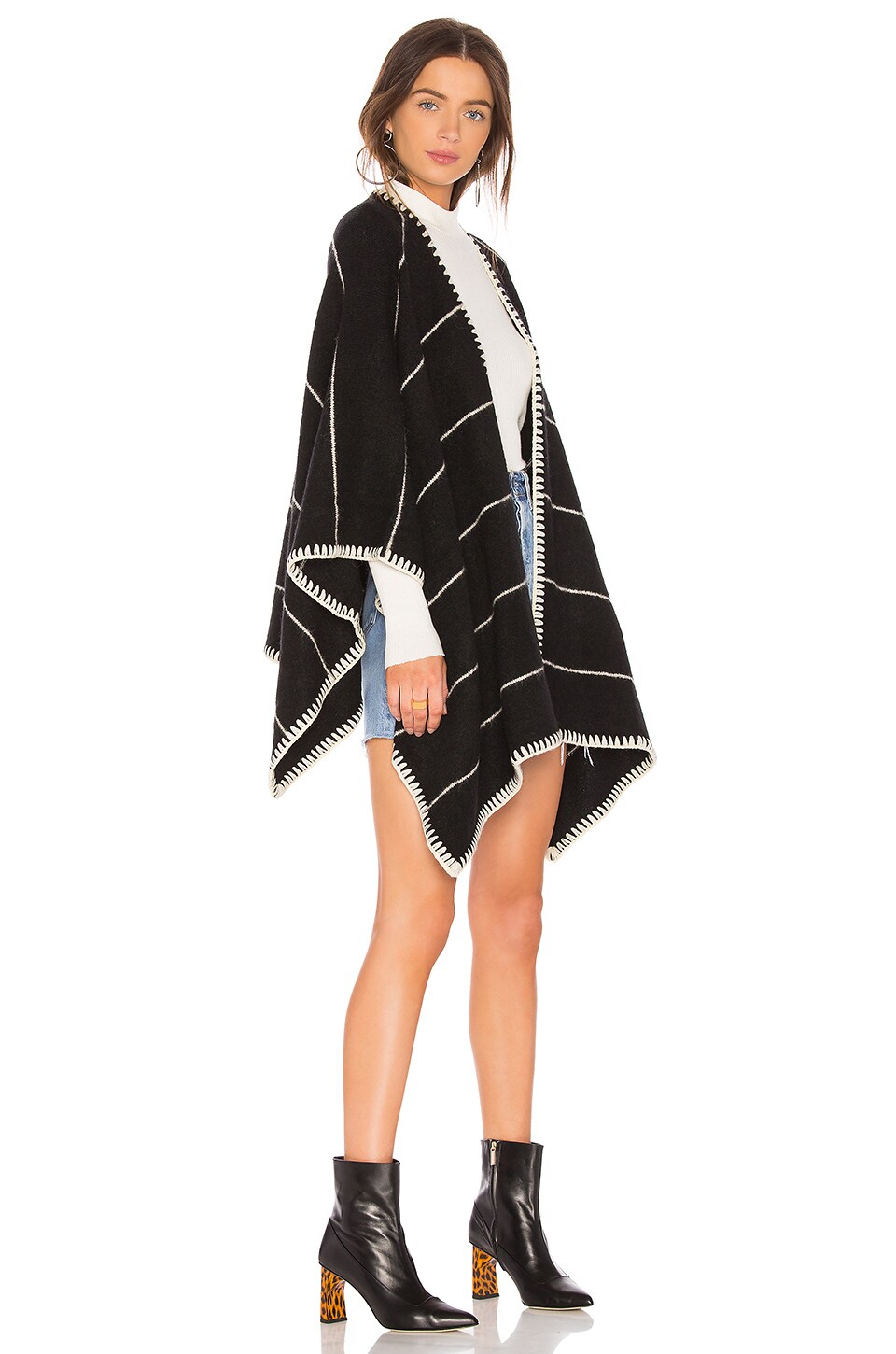 Alice + Olivia Kamala Poncho in Black & White | REVOLVE