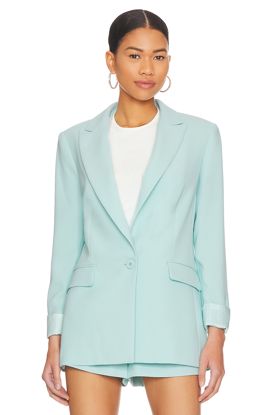 Alice + Olivia Justine Roll Cuff Blazer in Julep | REVOLVE
