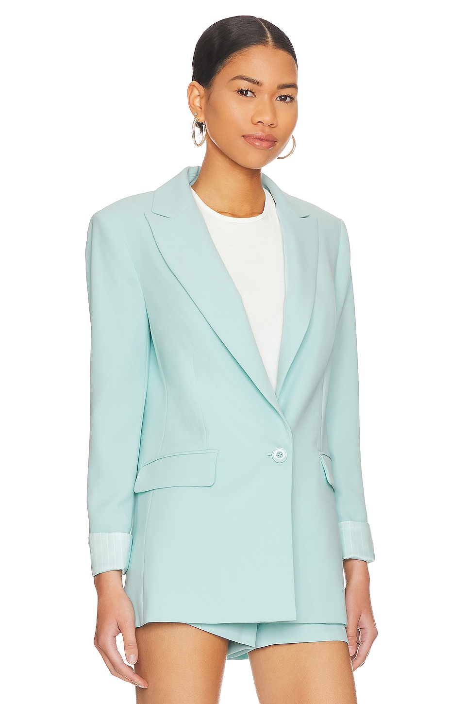 Alice + Olivia Justine Roll Cuff Blazer in Julep | REVOLVE