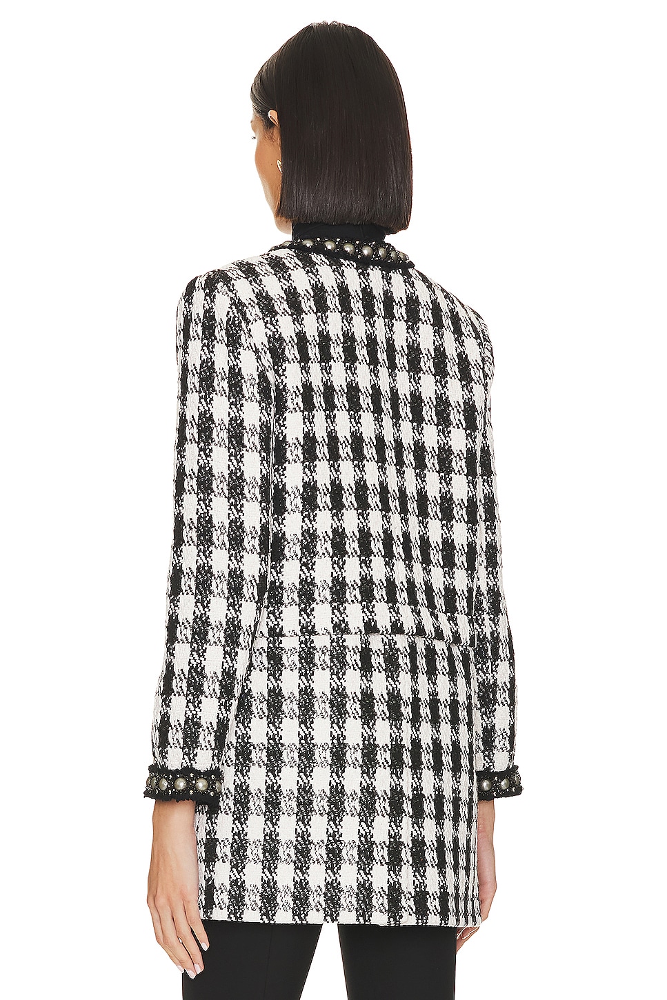 Alice + Olivia Deon Two-fer Seperating Box Jacket in Black & White ...