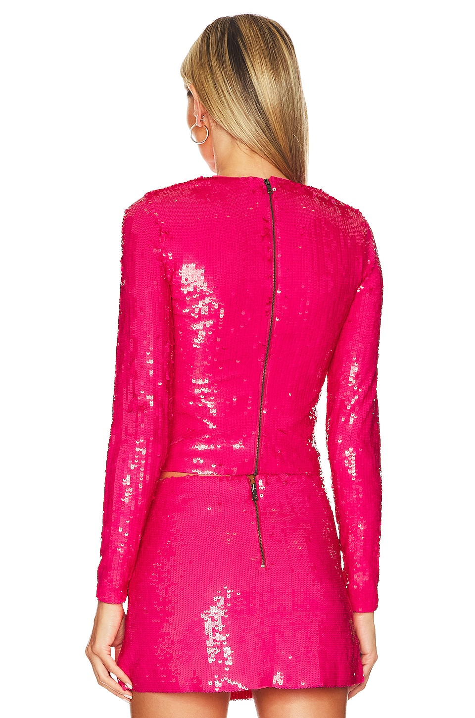 Alice + Olivia Delaina Embellished Top in Wild Pink | REVOLVE