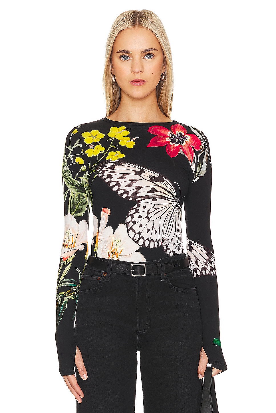 Alice + Olivia Delaina Crop Top in Essential Floral | REVOLVE