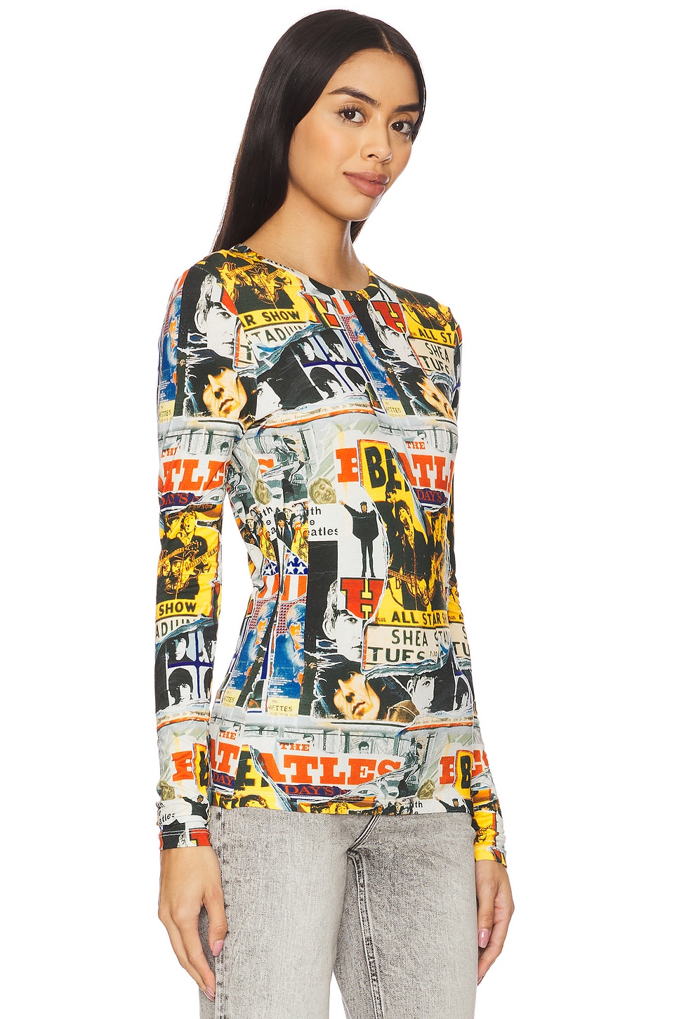 Alice + Olivia Delaina Long Sleeve Top in All Star Show | REVOLVE