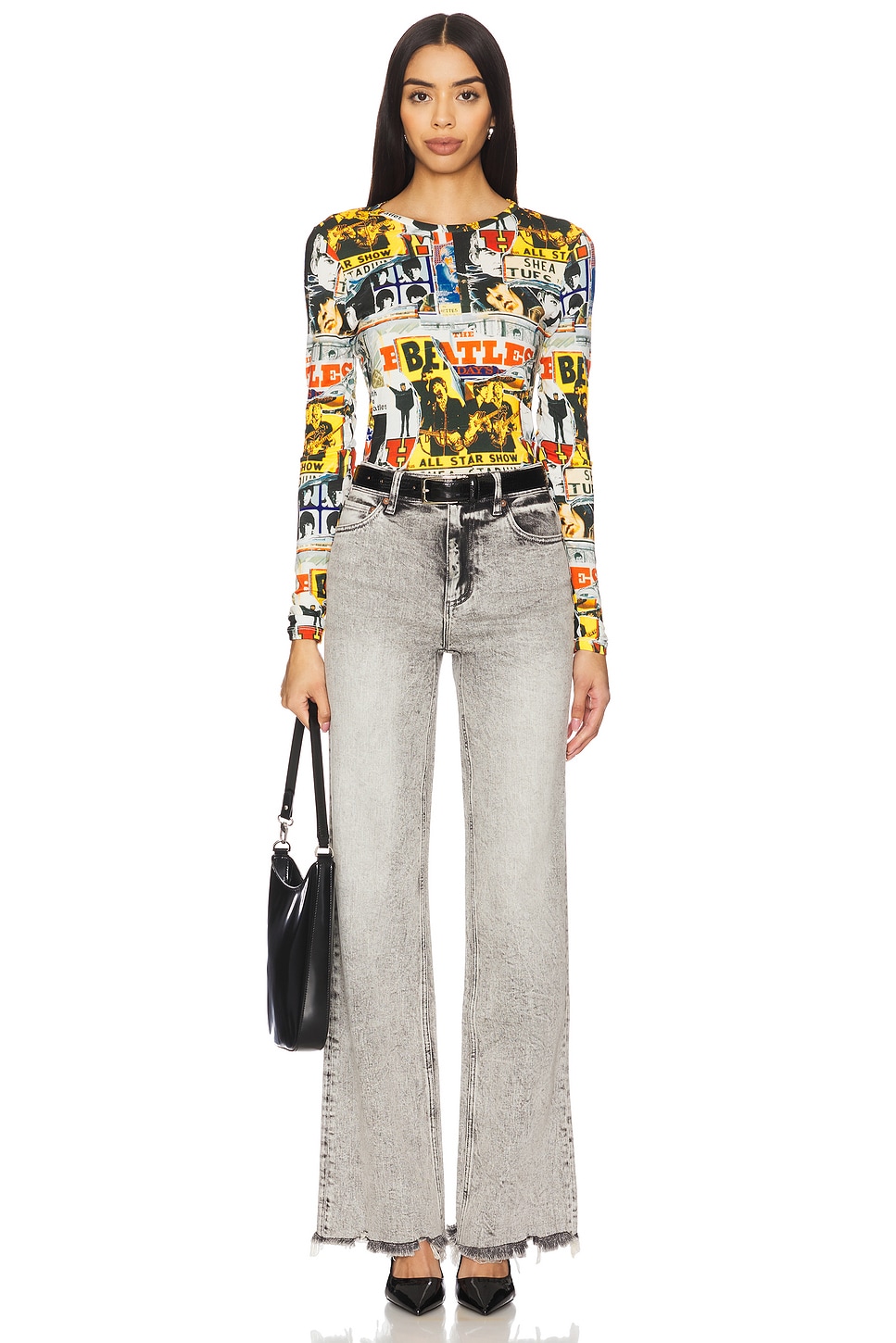 Alice + Olivia Delaina Long Sleeve Top in All Star Show | REVOLVE