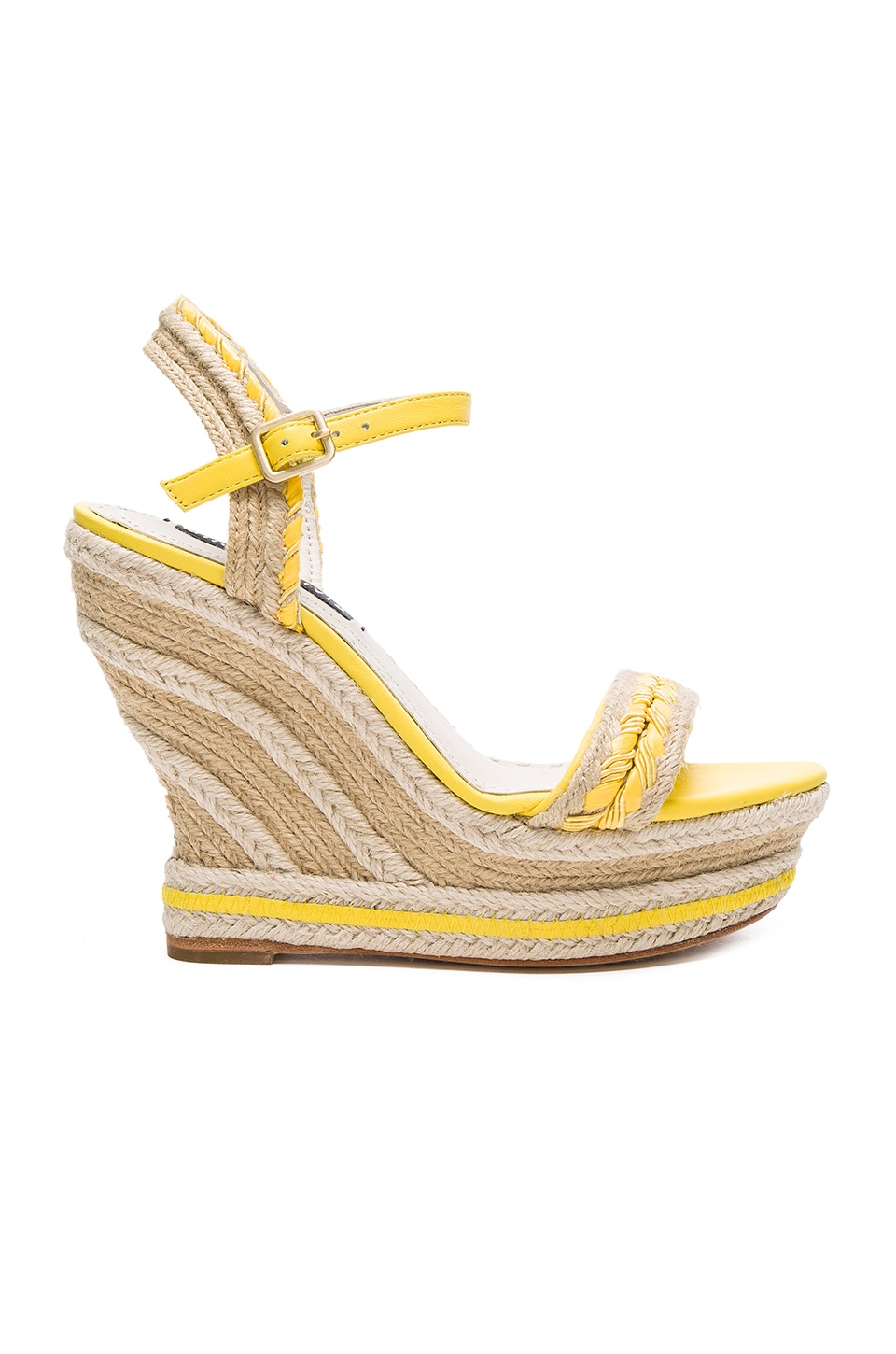 Alice + Olivia Janaya Sandal in Lemon & Natural | REVOLVE