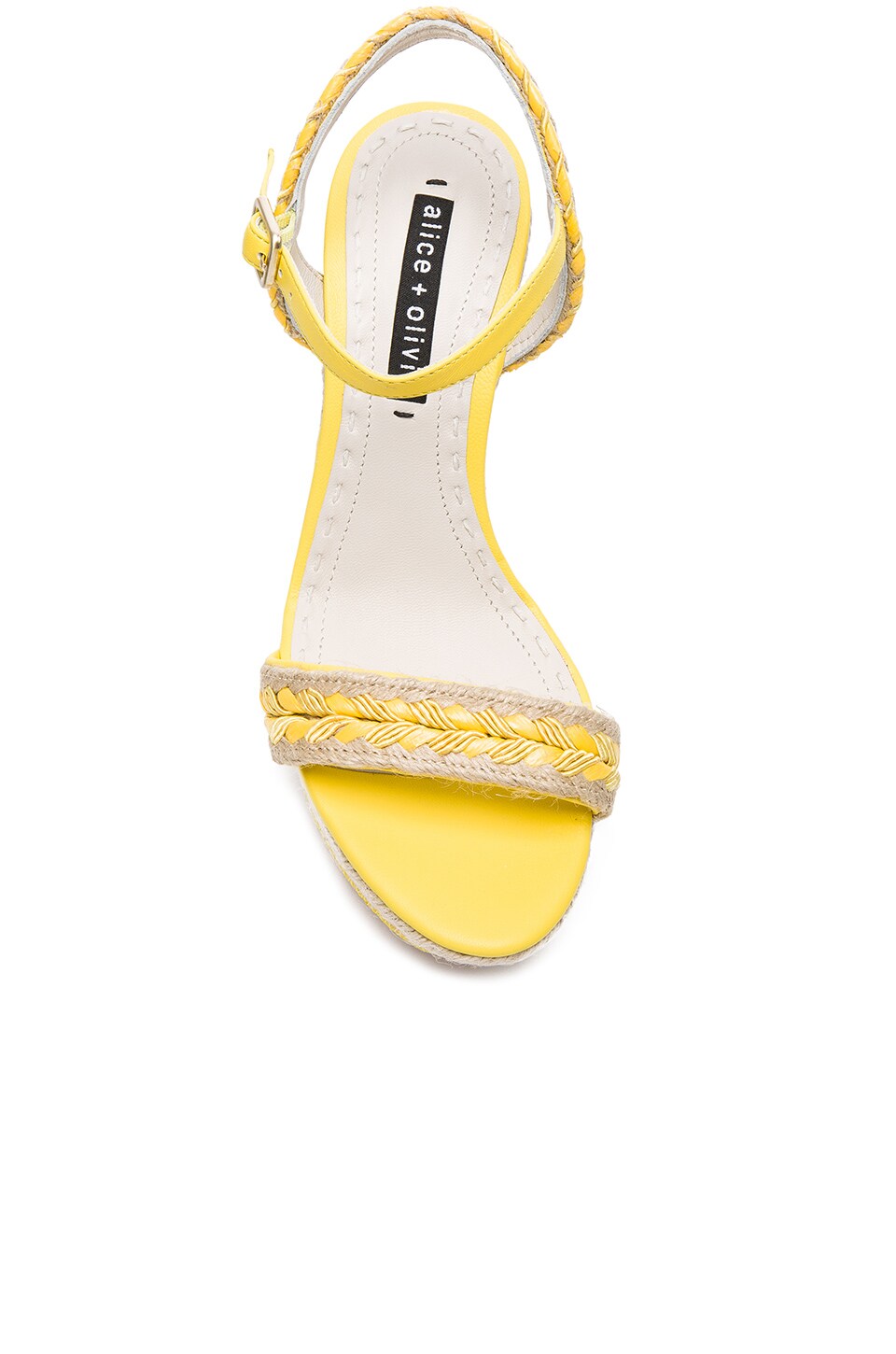 Alice + Olivia Janaya Sandal in Lemon & Natural | REVOLVE