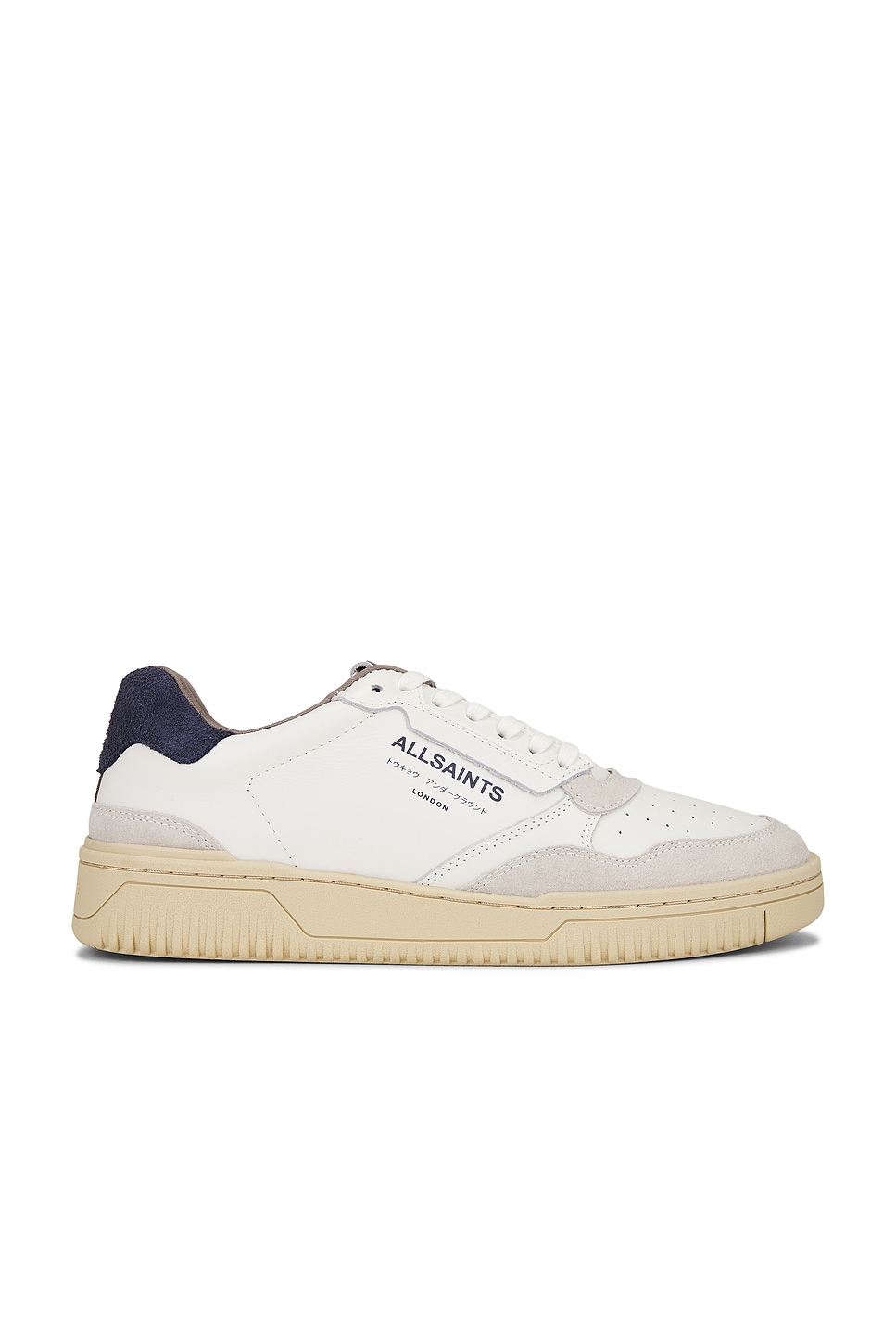 ALLSAINTS Regan Low Top Sneaker in White & Blue | REVOLVE