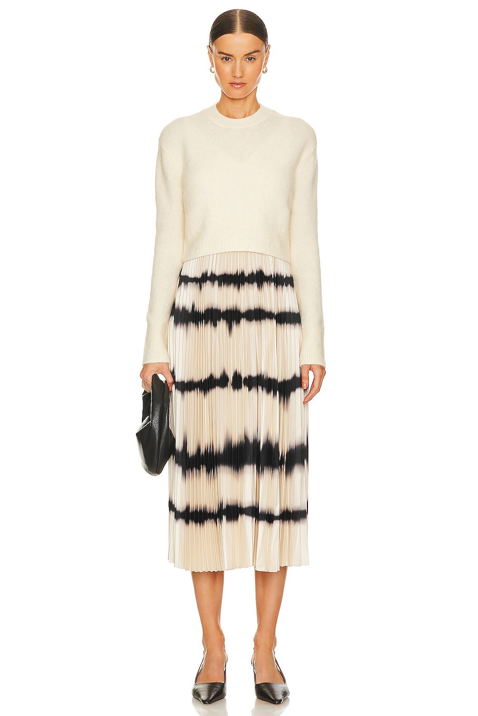 ALLSAINTS Curtis Dress in Chalk White & Black | REVOLVE