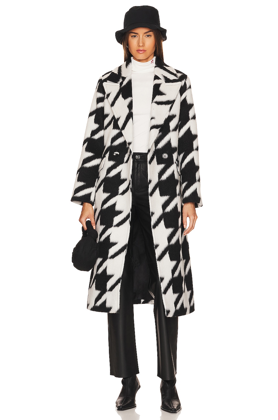 ALLSAINTS Mabel Houndstooth Coat in Black & White | REVOLVE