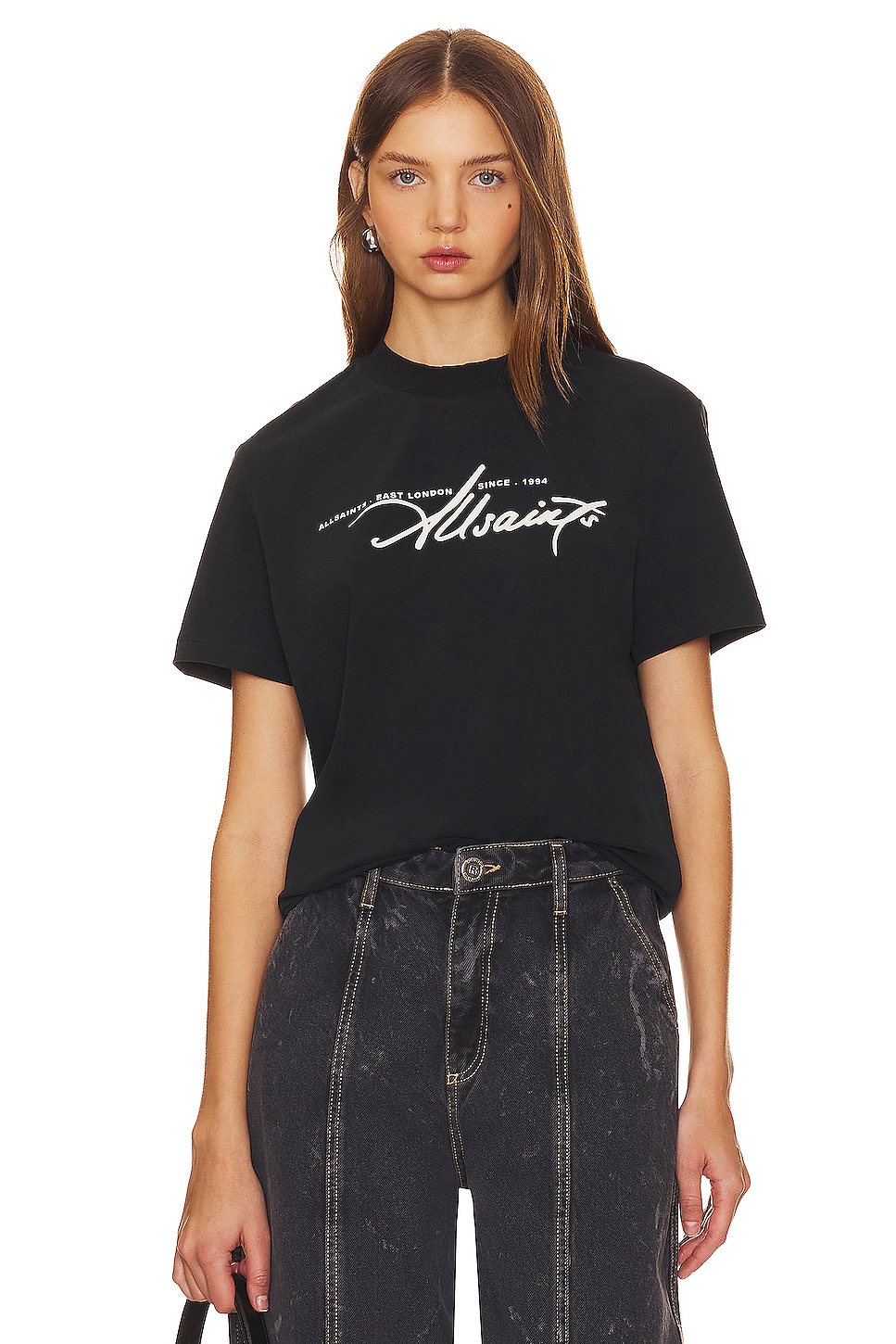 ALLSAINTS Callie Boyfriend Tee in Black | REVOLVE