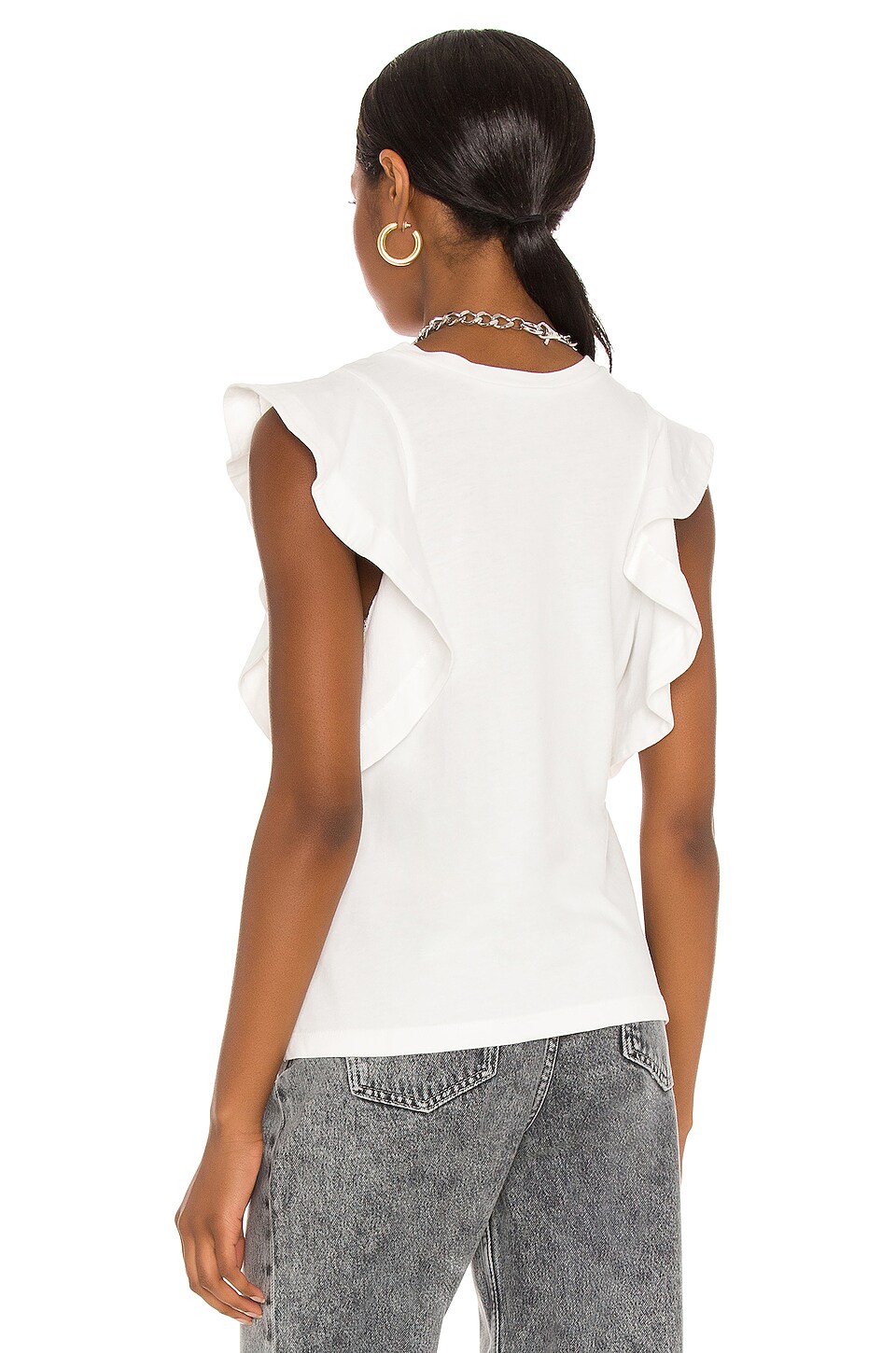 ALLSAINTS Lara Ruffle Cami in Chalk White | REVOLVE