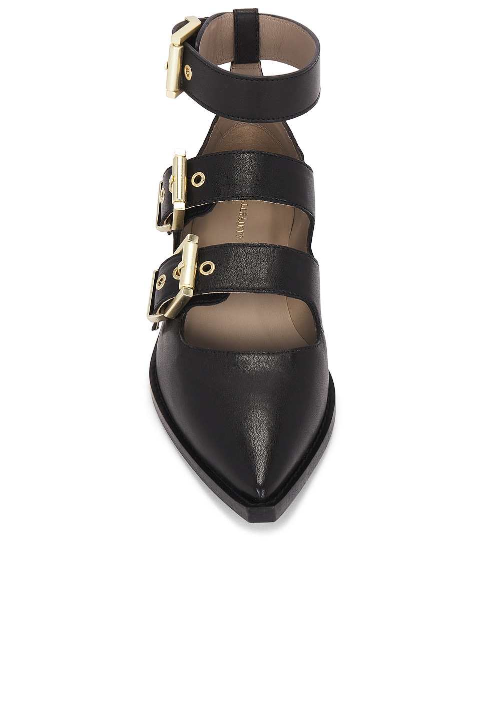 ALLSAINTS Susan Buckle Mary Jane in Black & Warm Brass | REVOLVE