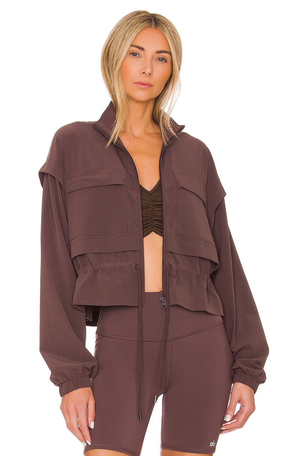 alo Ready Set Jacket in Raisin | REVOLVE