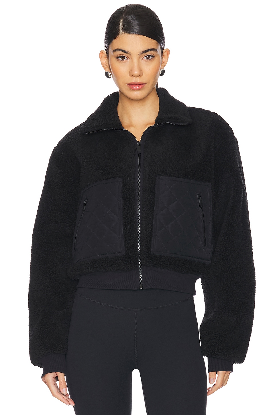 alo Sherpa Edge Bomber in Black | REVOLVE