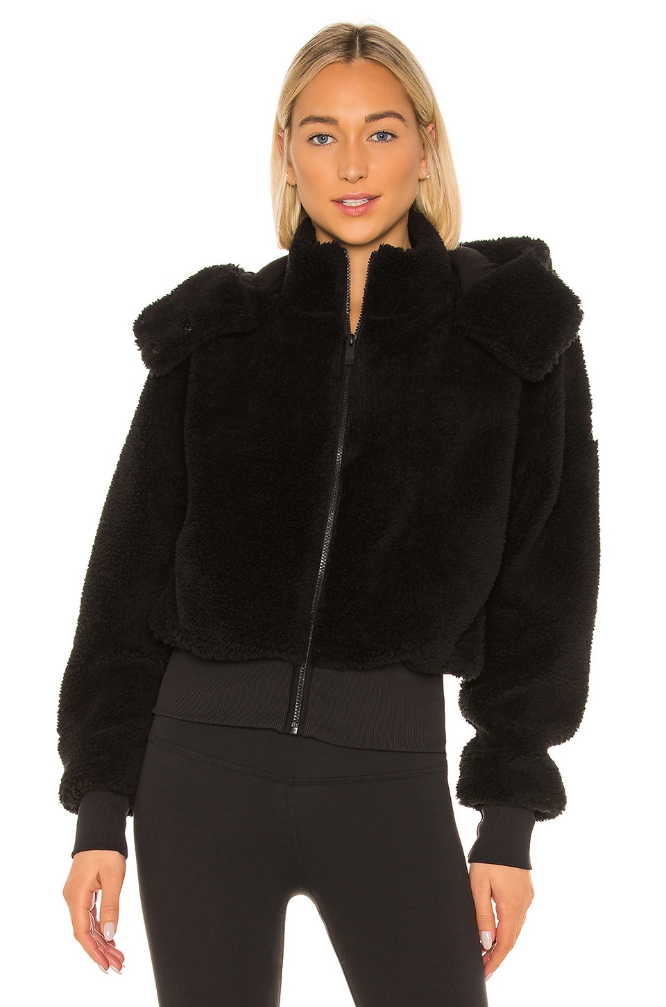 alo Foxy Sherpa Jacket in Black | REVOLVE