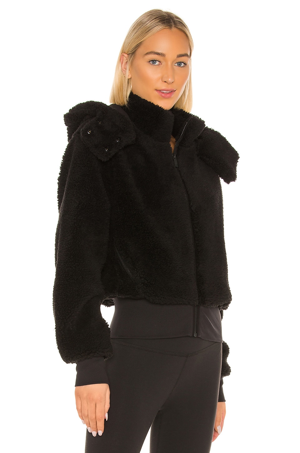 alo Foxy Sherpa Jacket in Black | REVOLVE