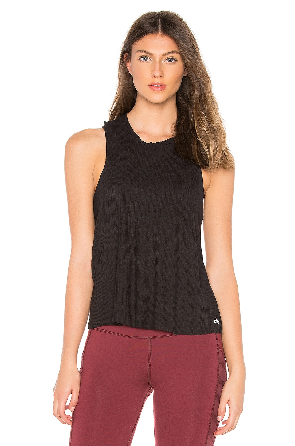alo Flow Tank Thermal in Black | REVOLVE