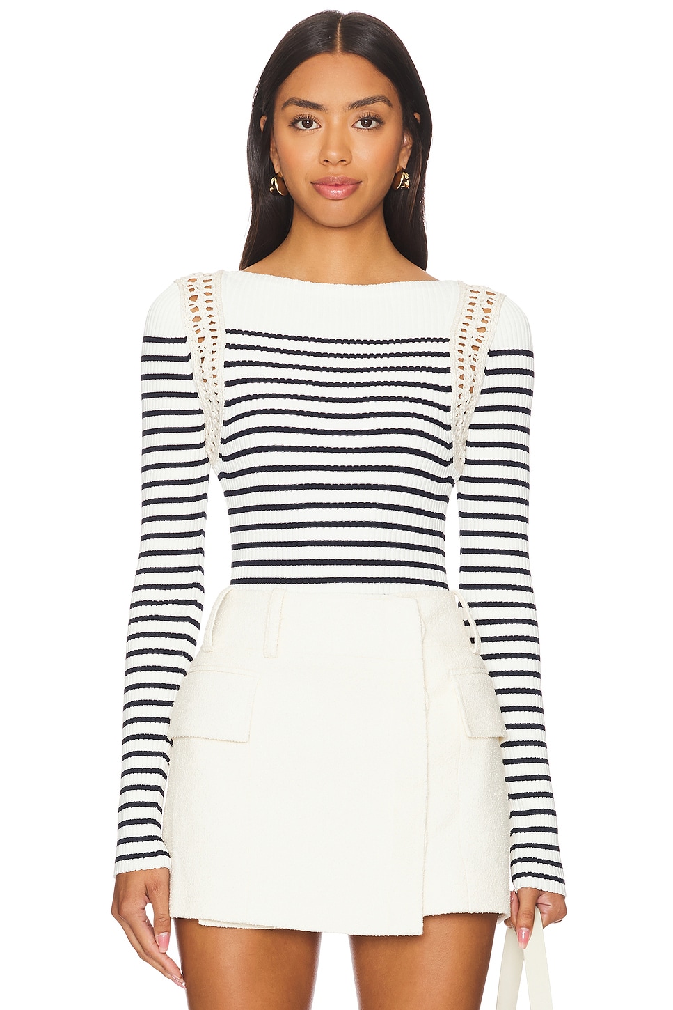 A.L.C. Isa Top in Navy & Bone | REVOLVE