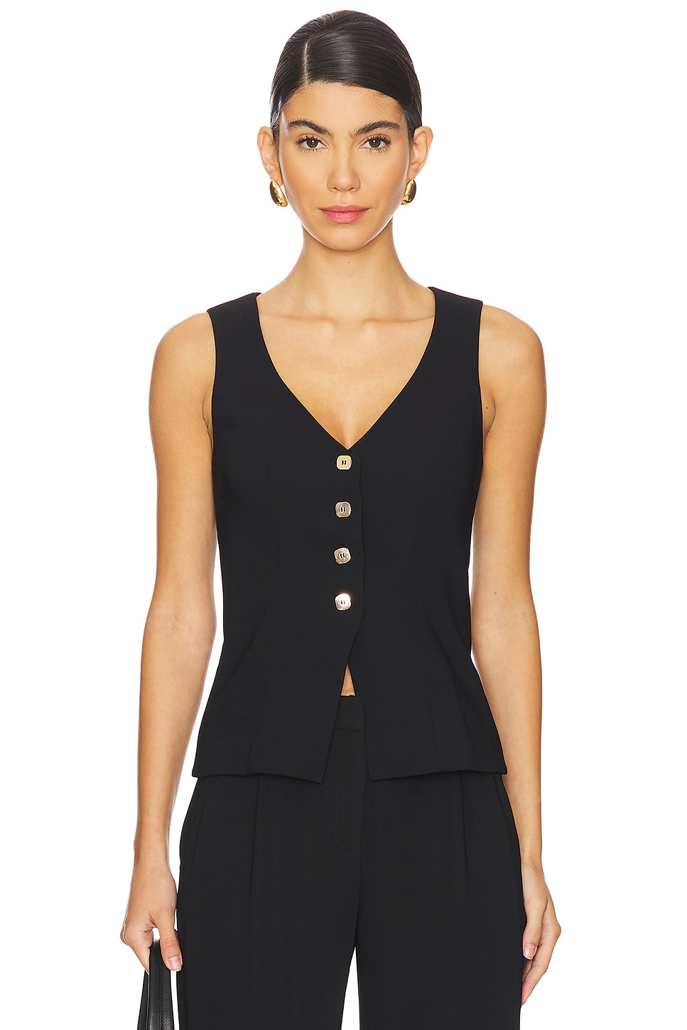 Amanda Uprichard Carnegie Vest in Black | REVOLVE