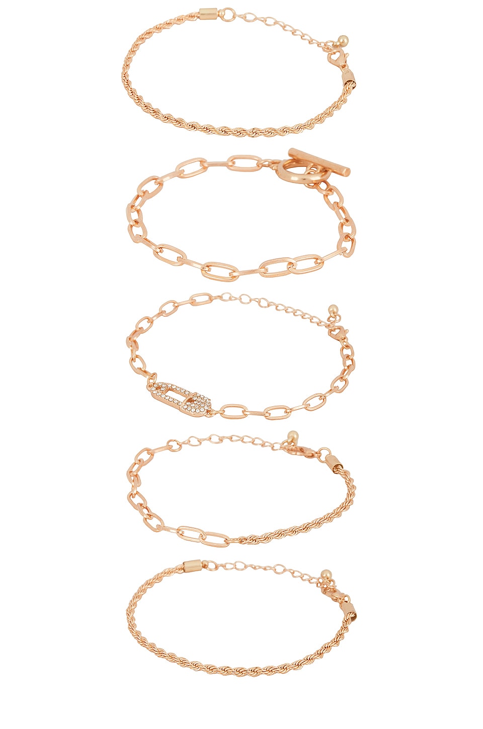 Amber Sceats x REVOLVE Safety Pins Bracelet Set in Gold | REVOLVE