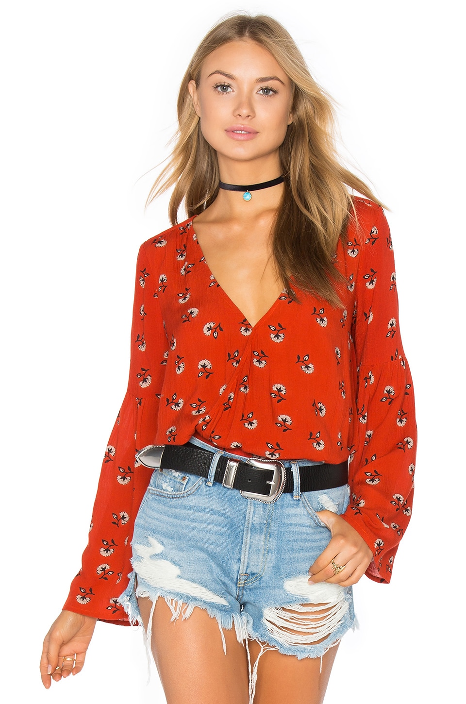 AMUSE SOCIETY Johanna Woven Top in Cayenne | REVOLVE
