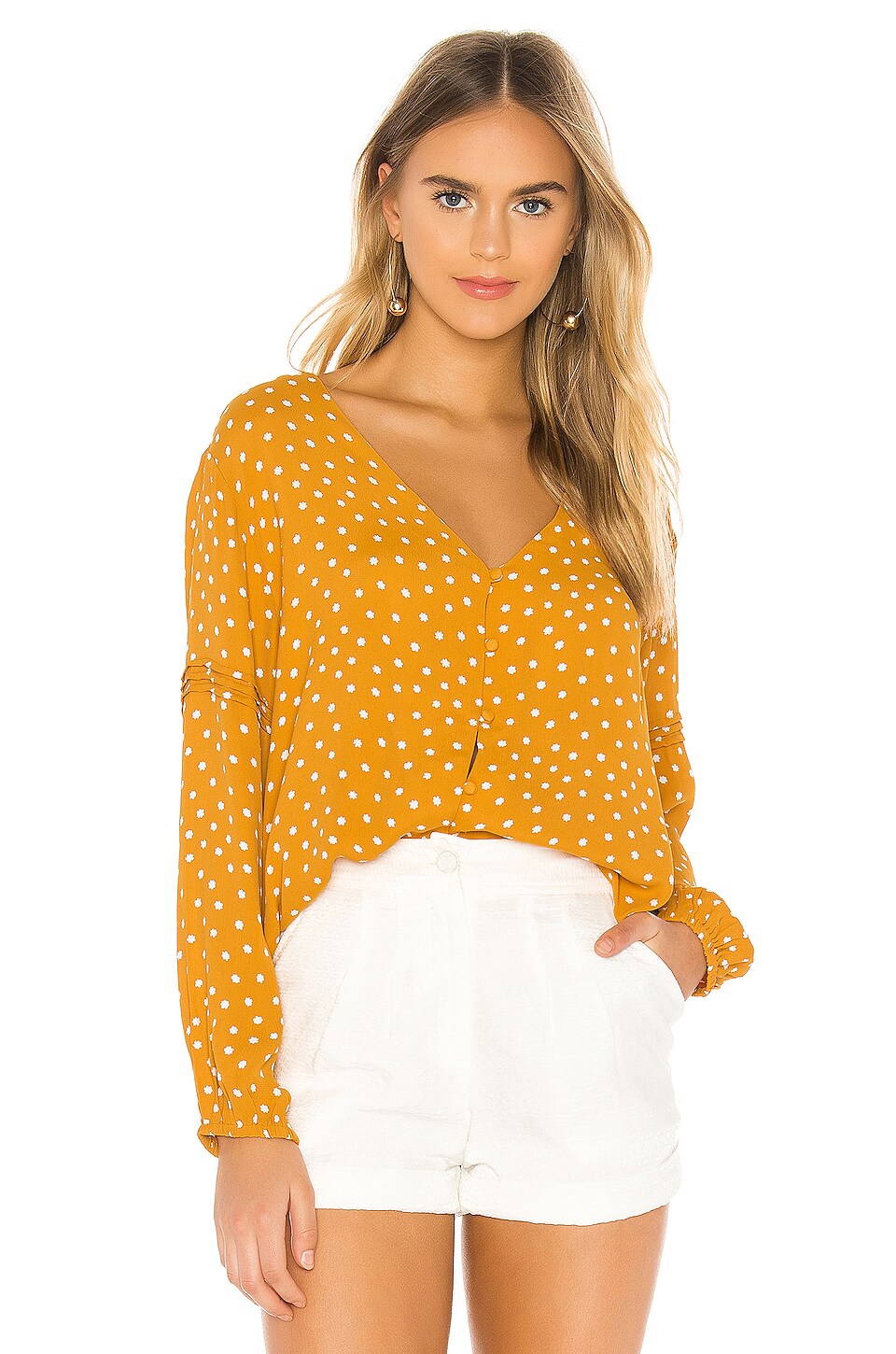 AMUSE SOCIETY Aria Blouse in Gold | REVOLVE