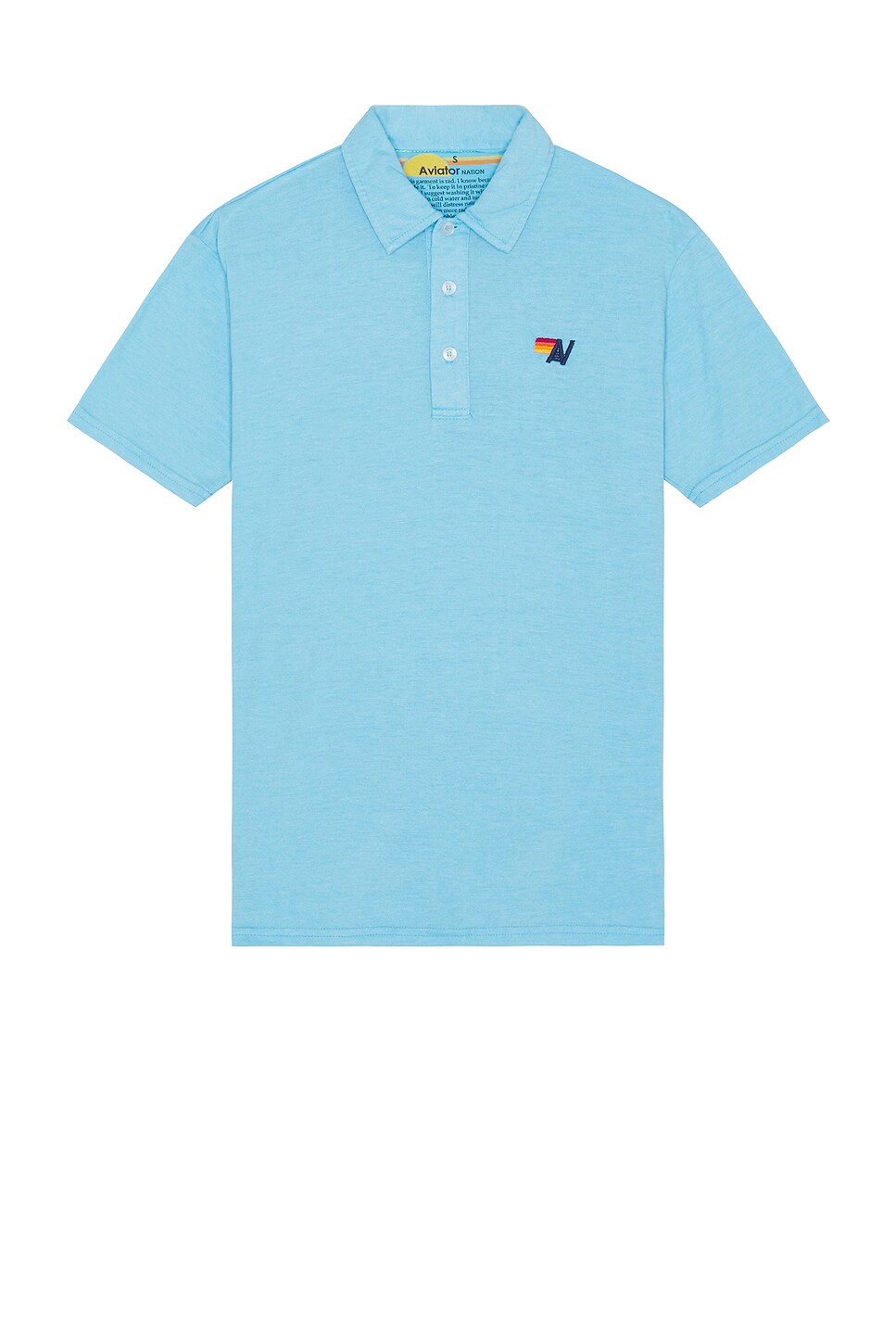 Aviator Nation Logo Embroidery Polo in Sky | REVOLVE