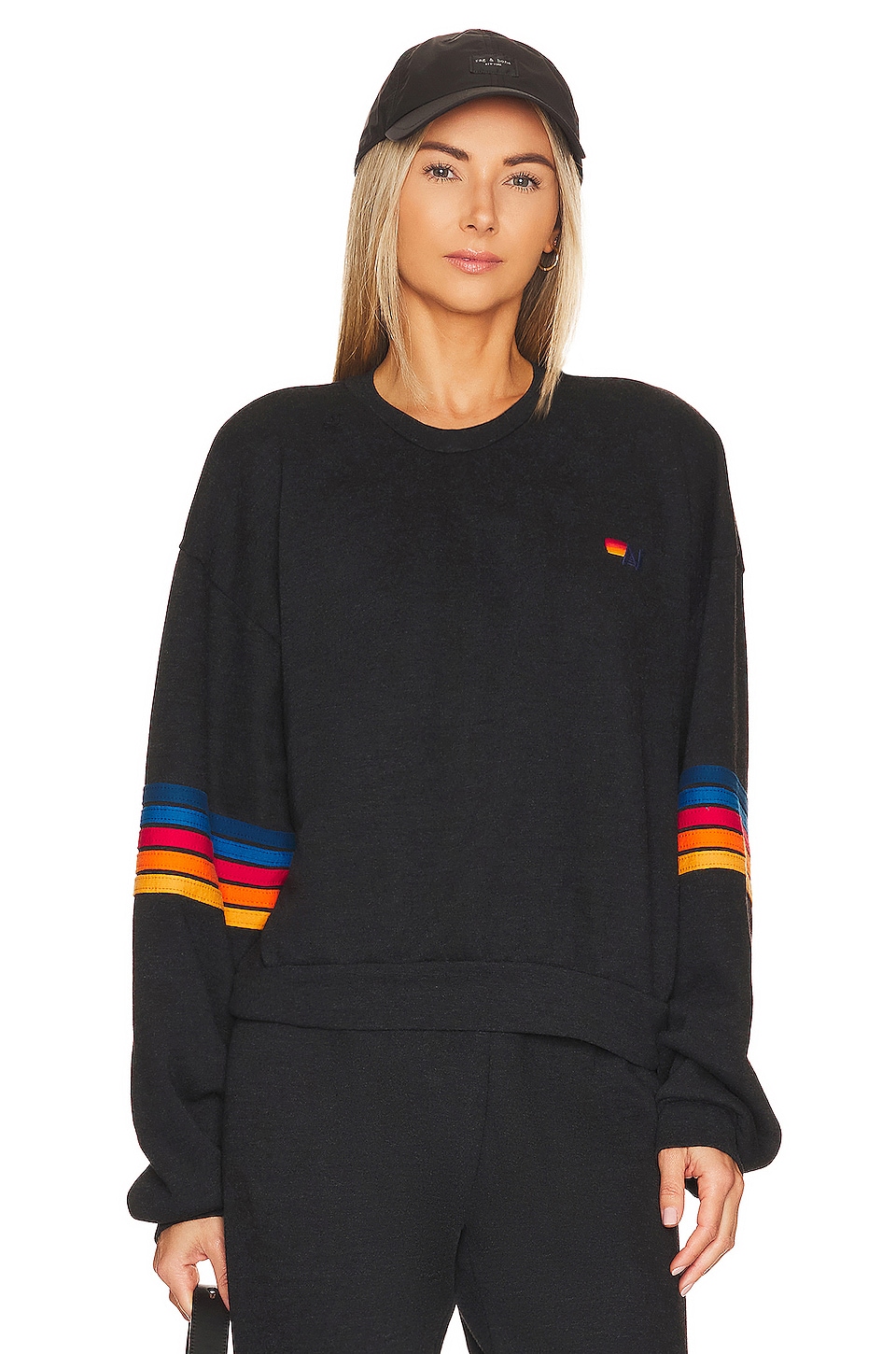 Aviator Nation SWEAT RAINBOW en Black | REVOLVE