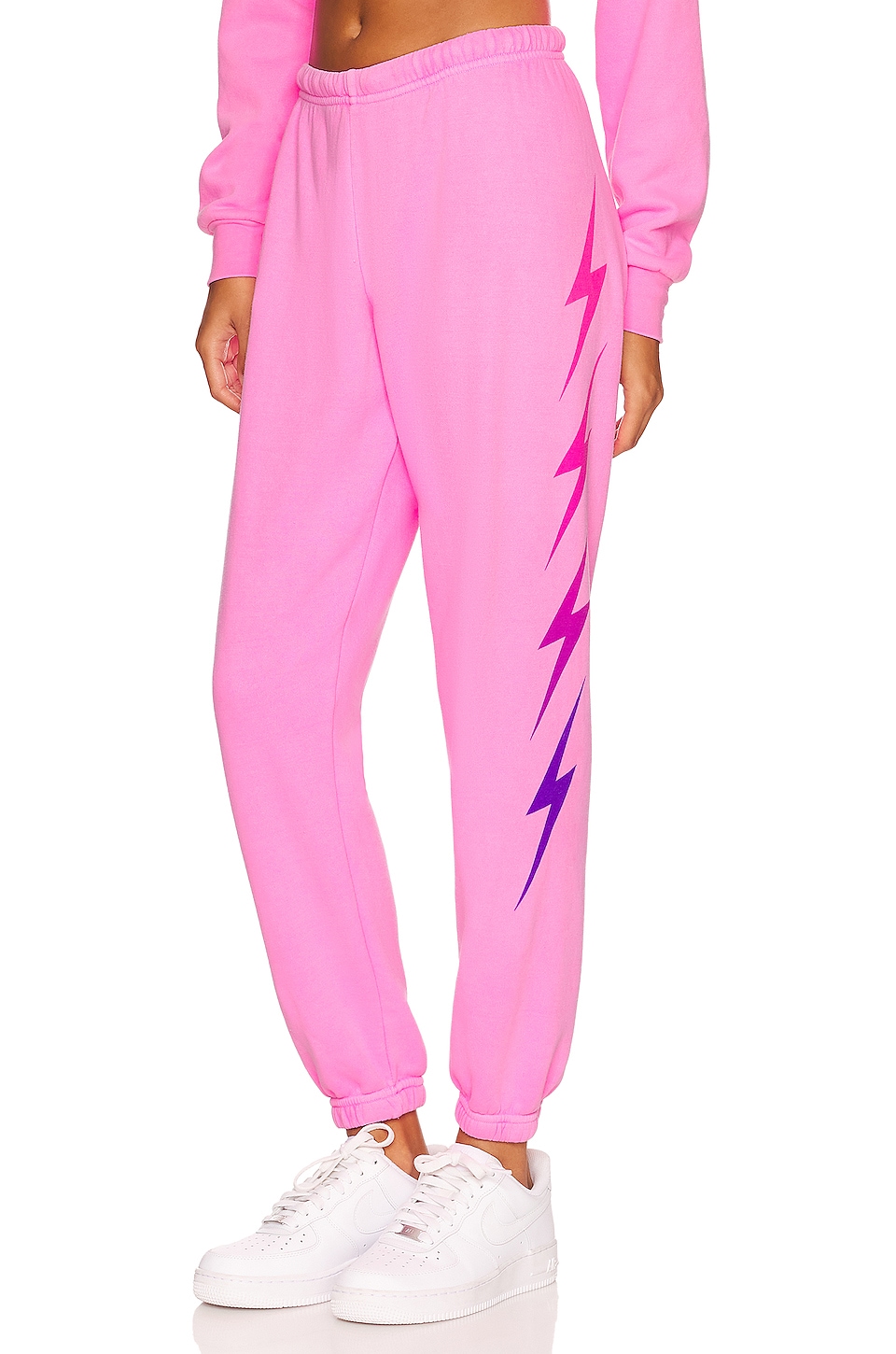 Aviator Nation Bolt Fade 4 Sweatpant in Electric Pink & Purple | REVOLVE