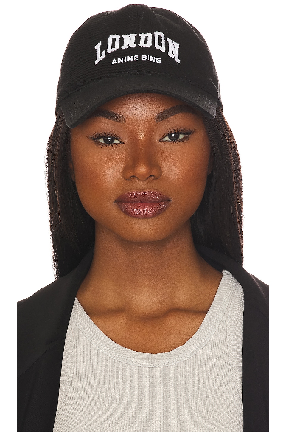 ANINE BING Jeremy Baseball Cap London in Black | REVOLVE
