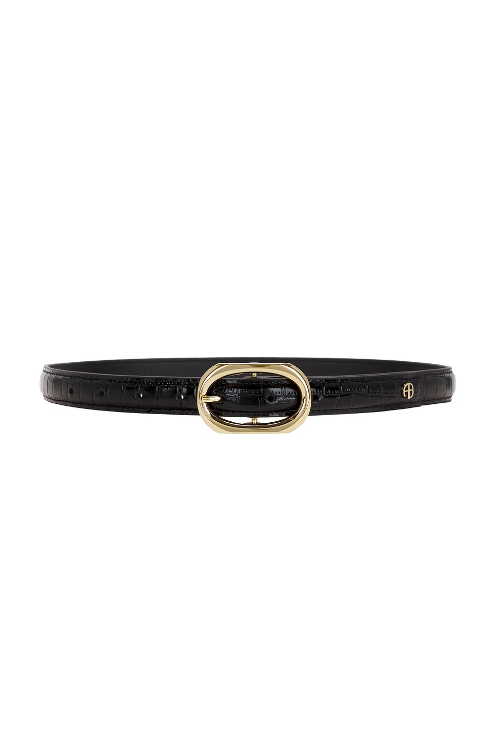 ANINE BING Mara Belt in Black Embossed | REVOLVE