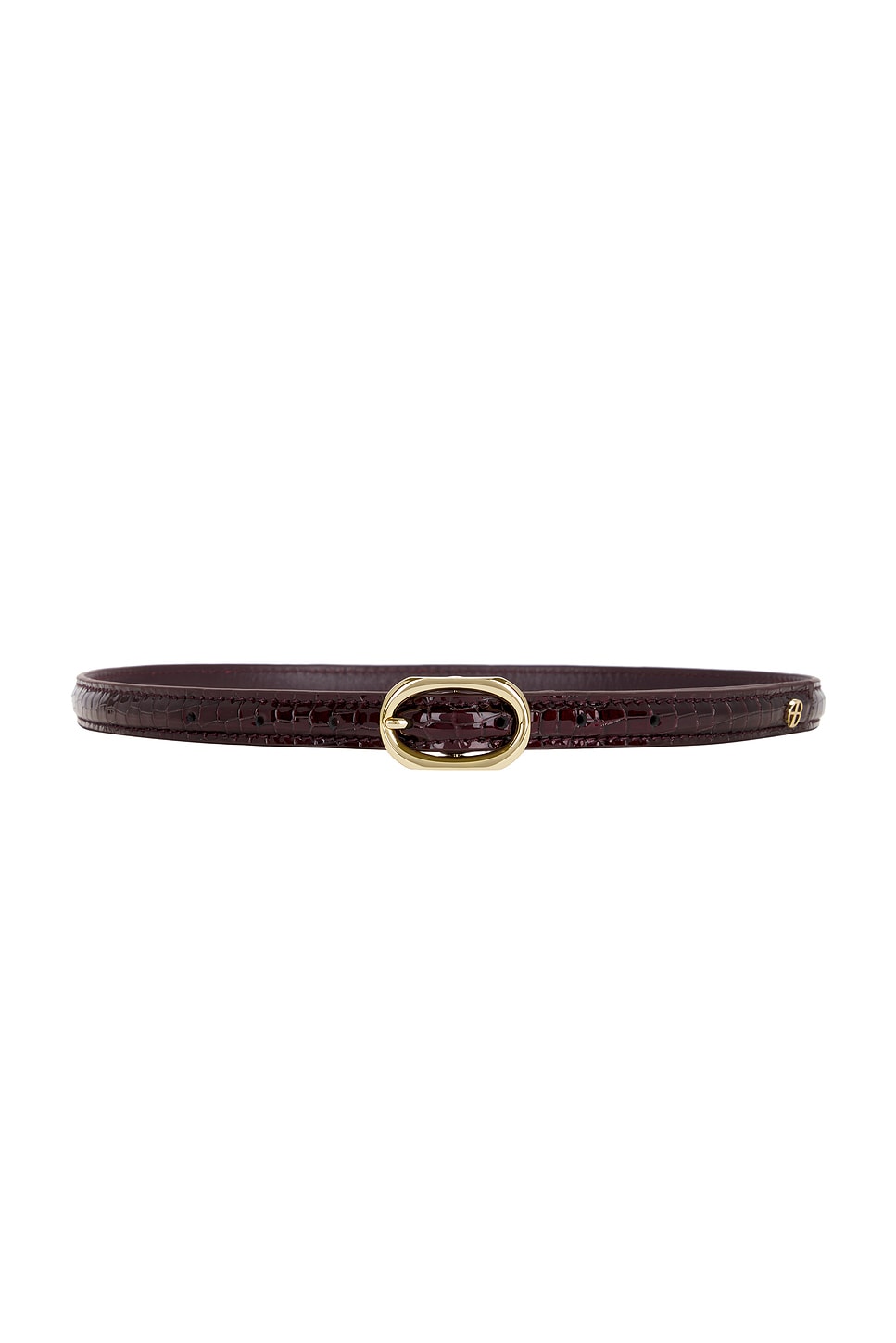 ANINE BING Mini Mara Belt in Burgundy Small Embossed | REVOLVE