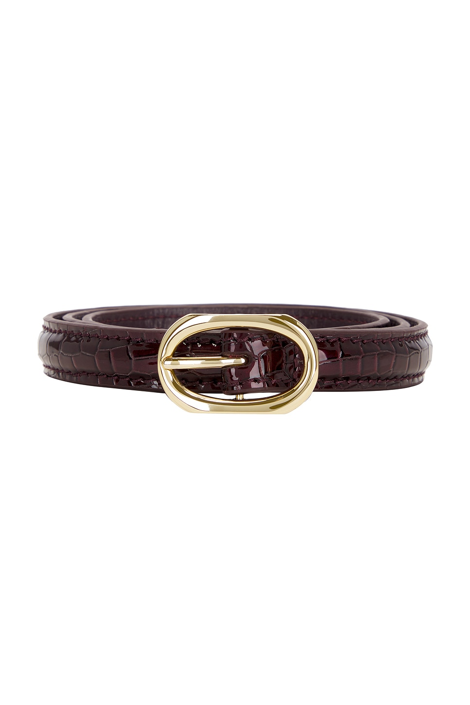 ANINE BING Mini Mara Belt in Burgundy Small Embossed | REVOLVE