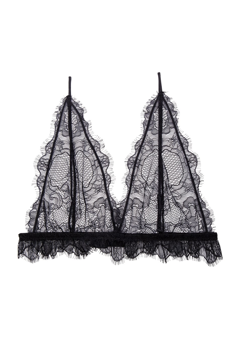 ANINE BING Delicate Lace Bra in Black | REVOLVE