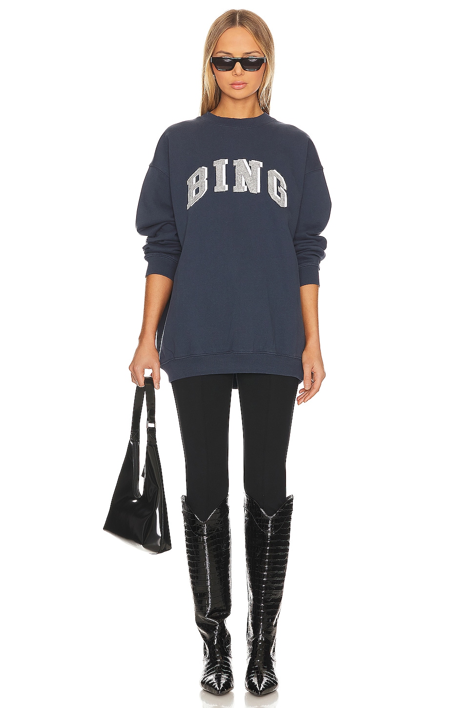 ANINE BING Tyler Bing Sweatshirt in Navy | REVOLVE