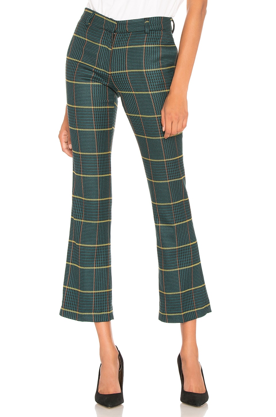 ANINE BING Cindy Pant in Green Plaid | REVOLVE