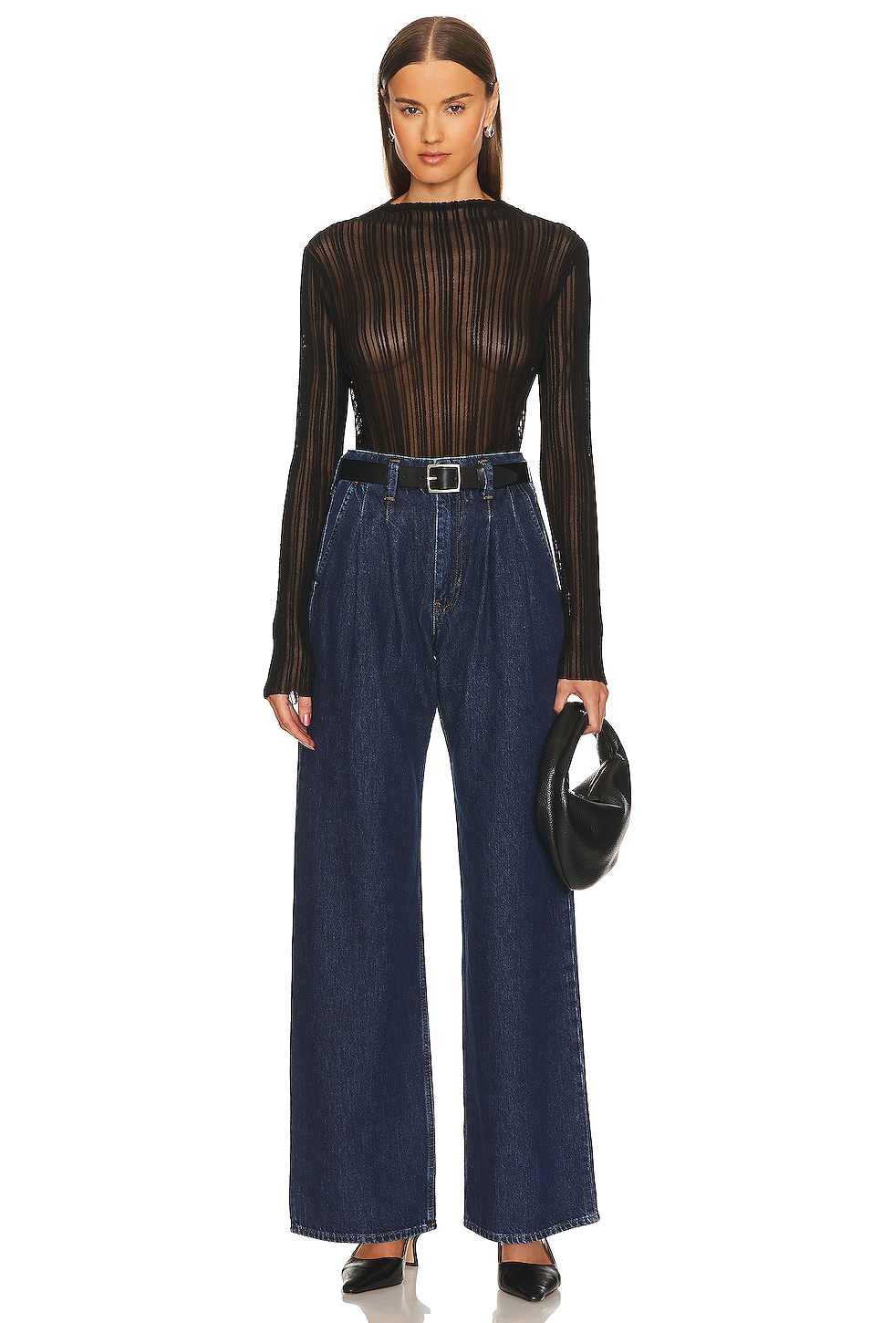 ANINE BING Amy Top in Black | REVOLVE