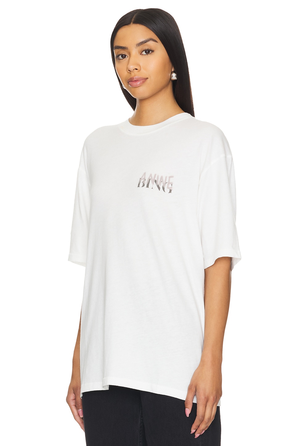 ANINE BING Cason Graffiti Tee in Ivory | REVOLVE